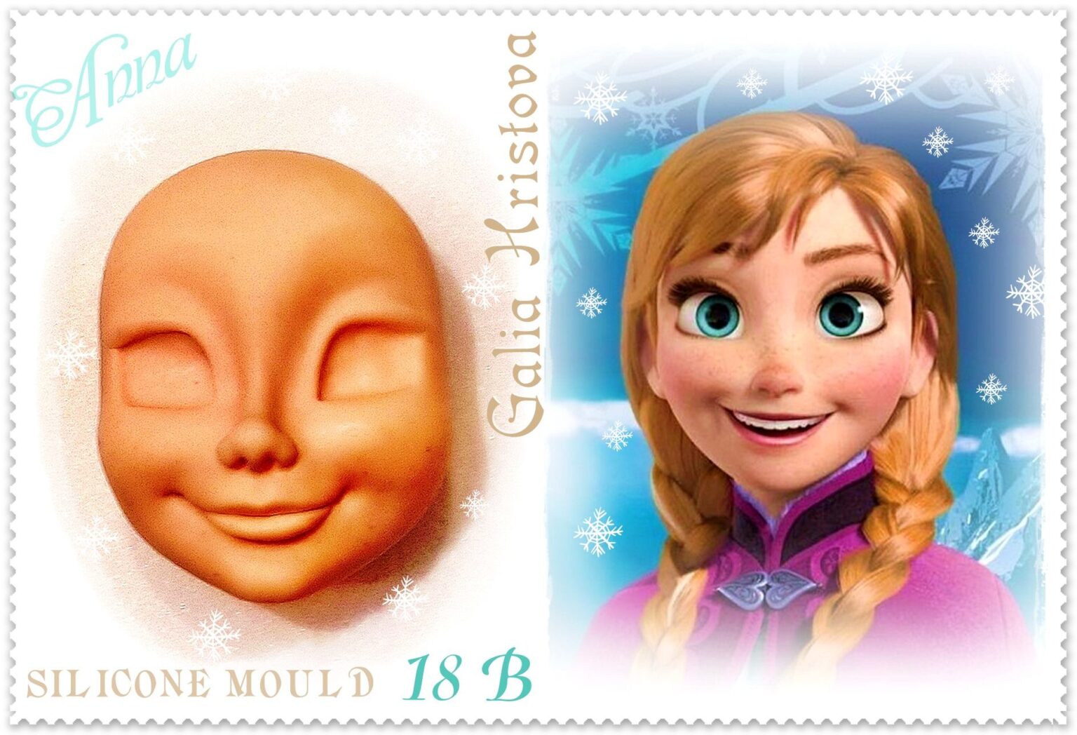 Mulaj Silicon Cap Anna (Frozen) 18B, Galia’s Moulds - DELIDECO